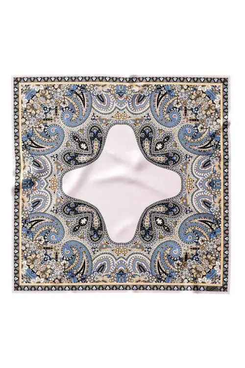 ELIZABETTA Perugiasilk Pocket Square For - Blue And Brown