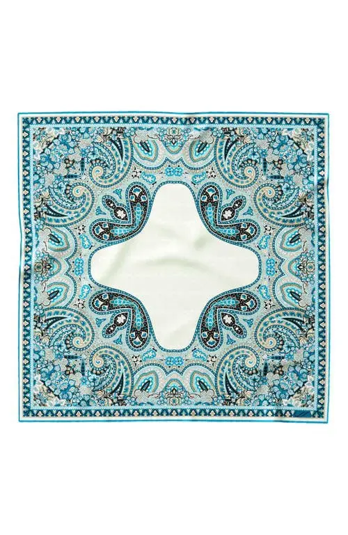 ELIZABETTA Perugiasilk Pocket Square For - Turquoise
