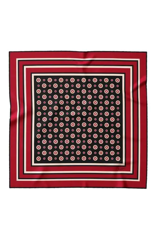 ELIZABETTA Panterasilk Pocket Square For - Black And Burgundy