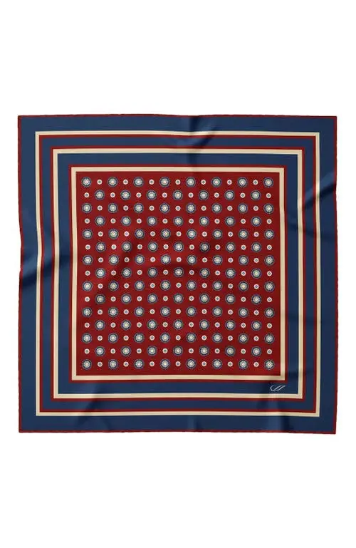 ELIZABETTA Panterasilk Pocket Square For - Burgundy And  Navy