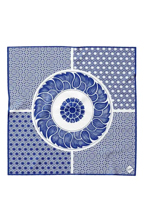ELIZABETTA Monzasilk Pocket Square For - Blue