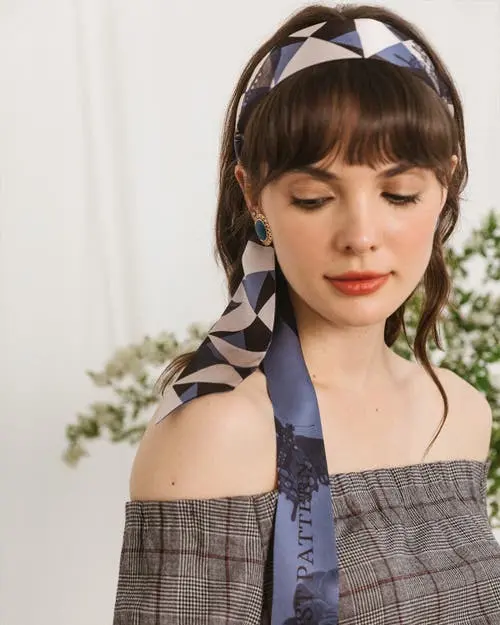 LOST PATTERN Prism" Silk Skinny Scarf