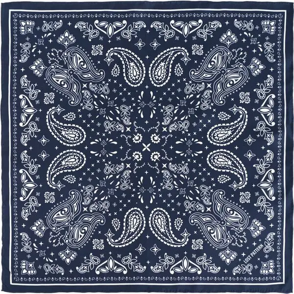 LOST PATTERN Paisley" Silk Bandana Scarf - Midnight Blue