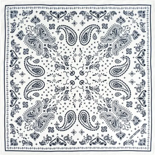 LOST PATTERN Paisley" Silk Bandana Scarf - Moonlight White