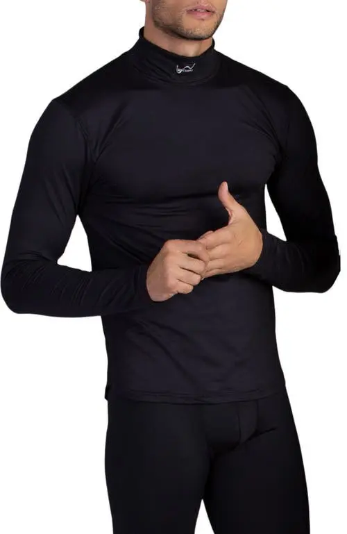 WATSON'S Performance Long Sleeve Thermal Mock Neck - Black