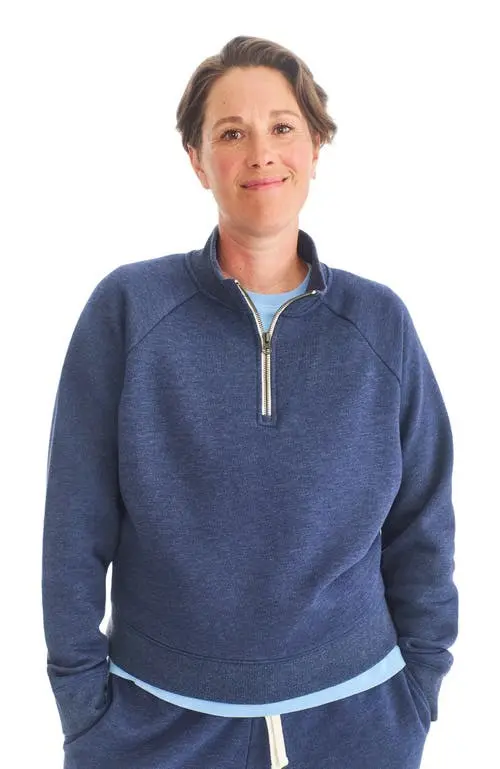 PRIMARY Fit Cozy Fleece Quarter-zip Sweatshirt - Heather Navy