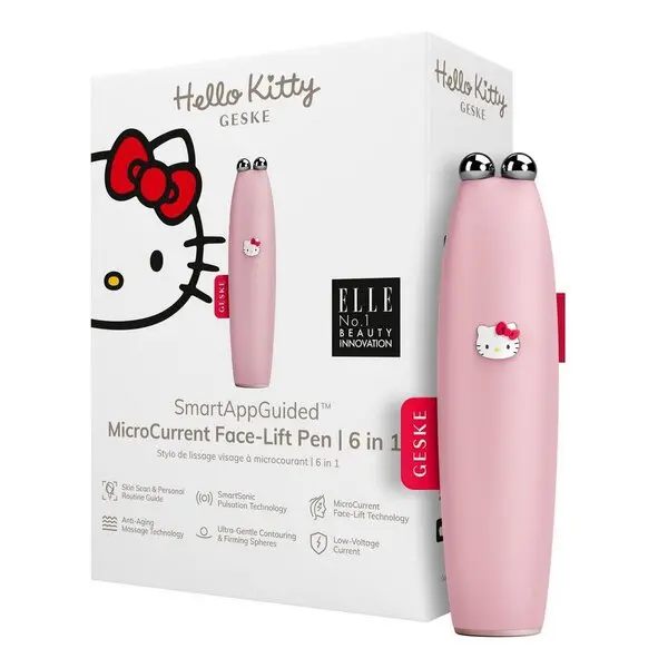 GESKE Hello Kitty Smartappguided Microcurrent Face-lift Pen | 6 In 1 - Hello Kitty Pink