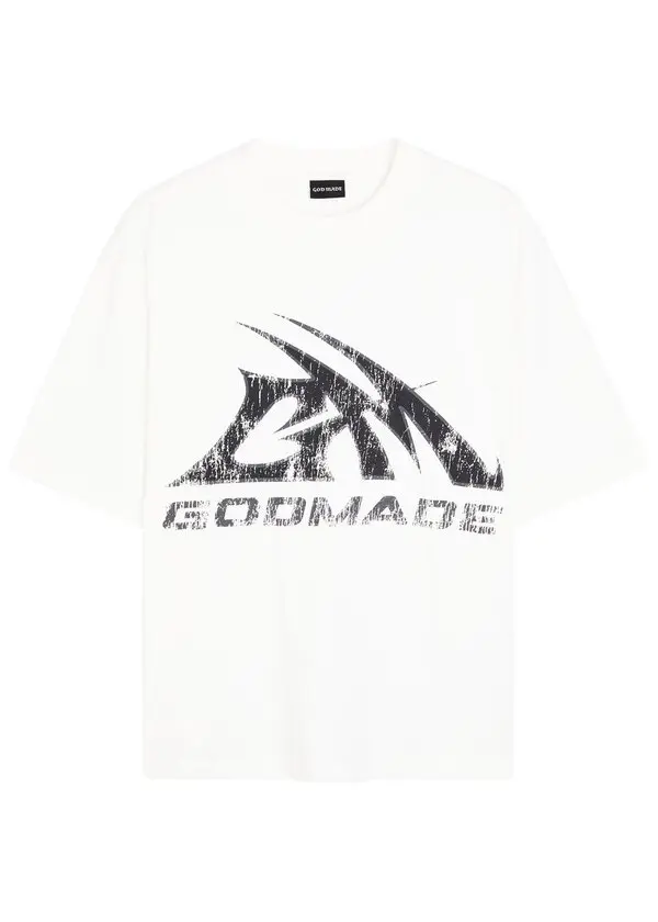 GOD MADE Logo-print Cotton T-shirt - Off White