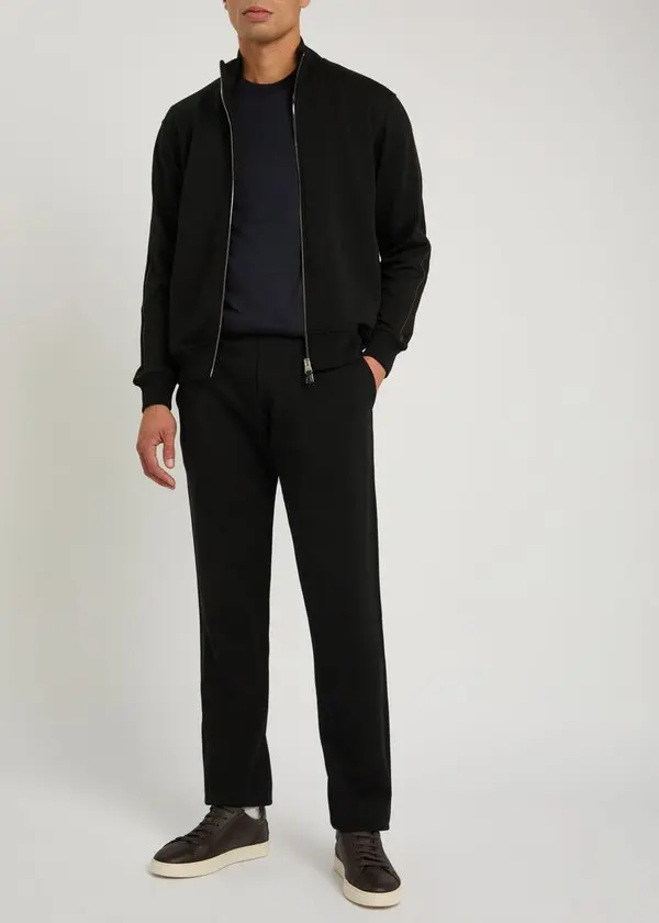 Canali Pipe-trimmed Straight-leg Wool Track Pants