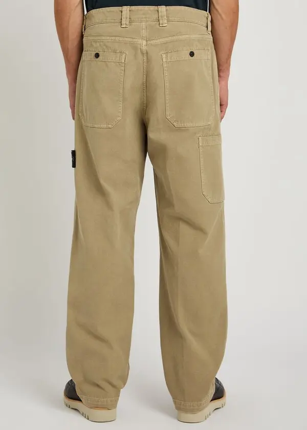 Stone Island Straight-leg Canvas Trousers