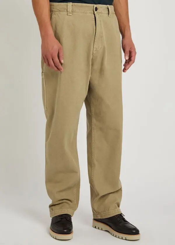 Stone Island Straight-leg Canvas Trousers