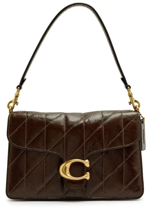 COACH Tabby Quilted Glazed Leather Shoulder Bag - Brown
