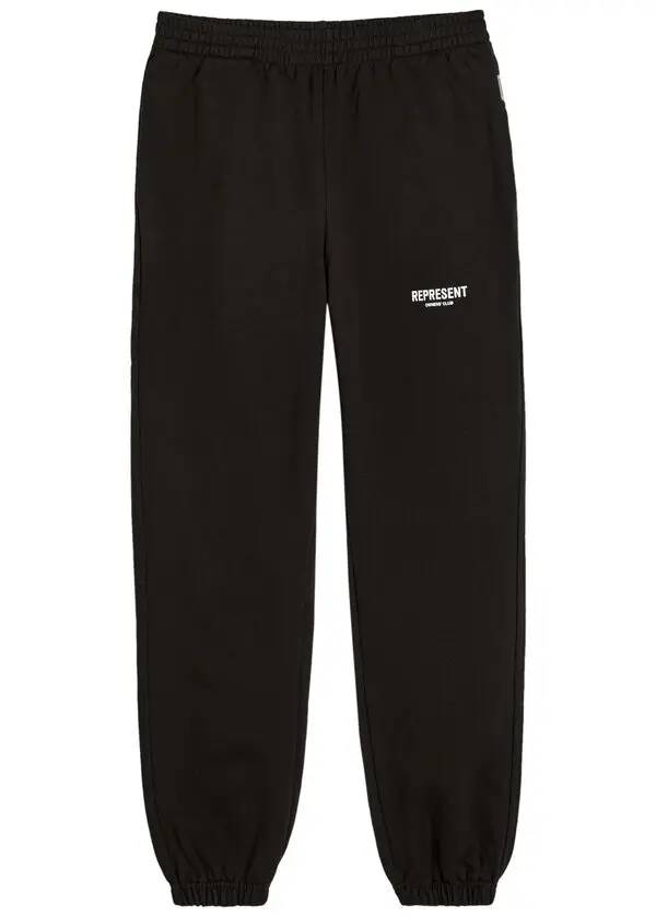 REPRESENT Owners Club Logo-print Cotton Sweatpants - Black