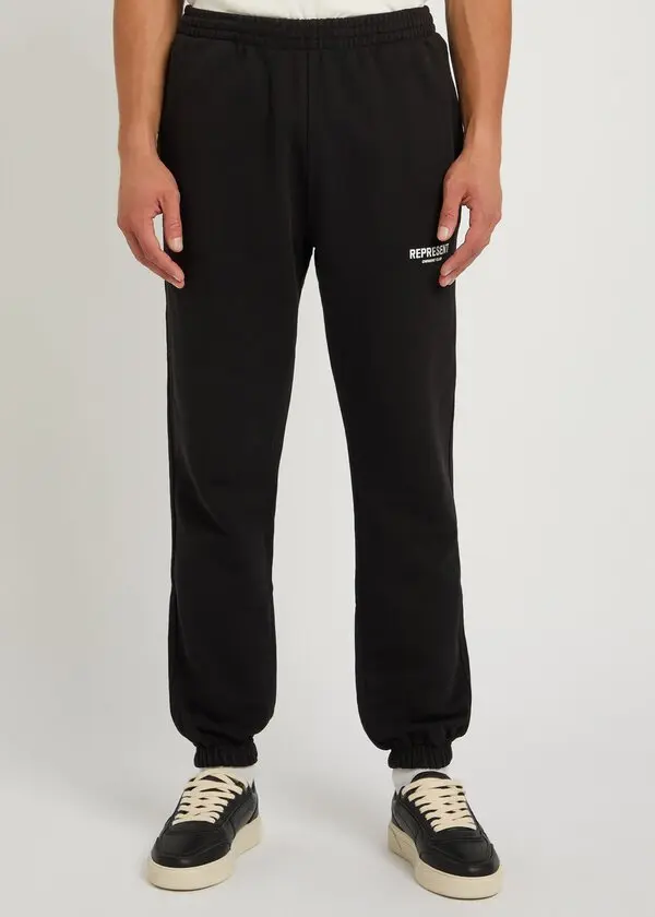 REPRESENT Owners Club Logo-print Cotton Sweatpants - Black