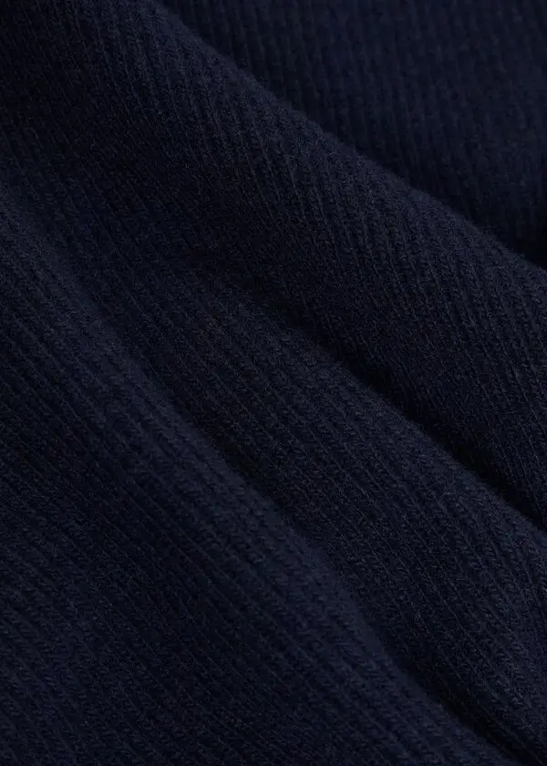 LARDINI Ribbed Wool And Cashmere-blend Jumper - Navy