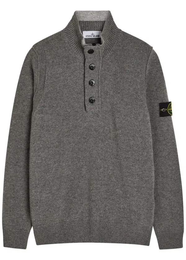 Stone Island Wool-blend Polo Jumper