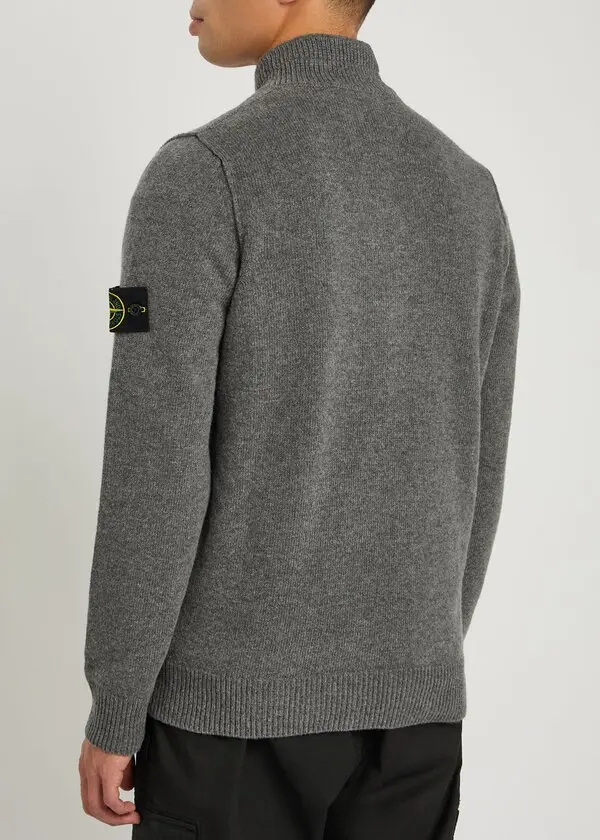 Stone Island Wool-blend Polo Jumper