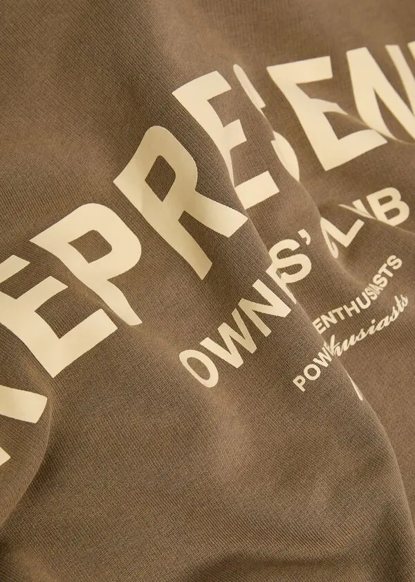 REPRESENT Owners' Club Logo Hooded Cotton Sweatshirt - Taupe
