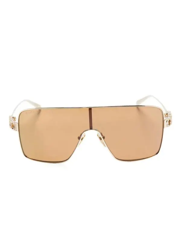 Gucci Logo-embellished Sunglasses - Gold