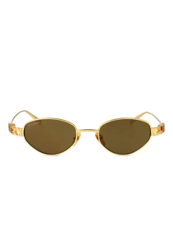 Gucci Oval-frame Sunglasses - Gold