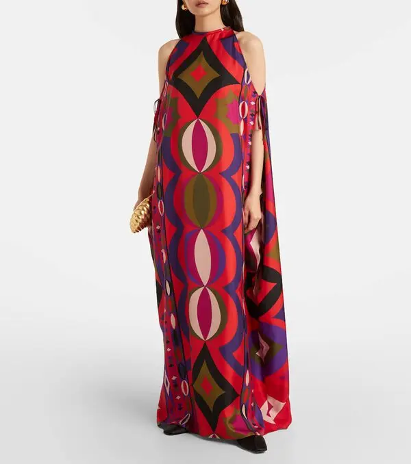 Emilio Pucci Collane Cutout Silk Kaftan