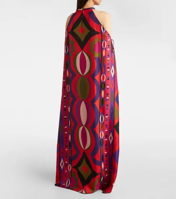 Emilio Pucci Multicolor Cutout Silk Kaftan