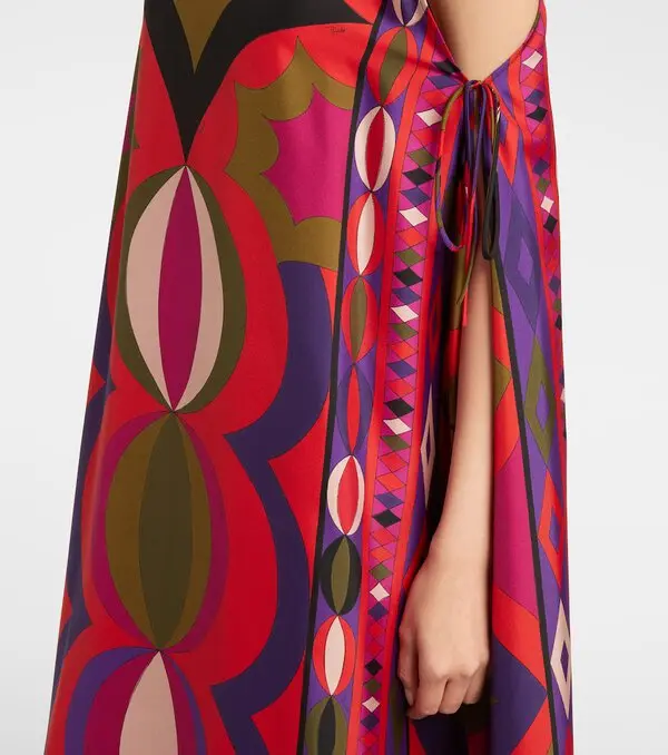 Emilio Pucci Multicolor Cutout Silk Kaftan