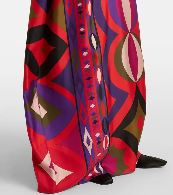 Emilio Pucci Multicolor Cutout Silk Kaftan