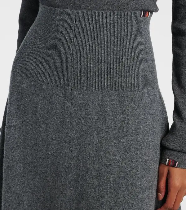 Extreme Cashmere N°388 Ease Cashmere-blend Maxi Skirt - Grey