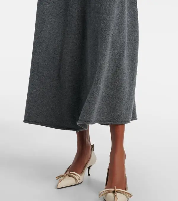 Extreme Cashmere N°388 Ease Cashmere-blend Maxi Skirt - Grey