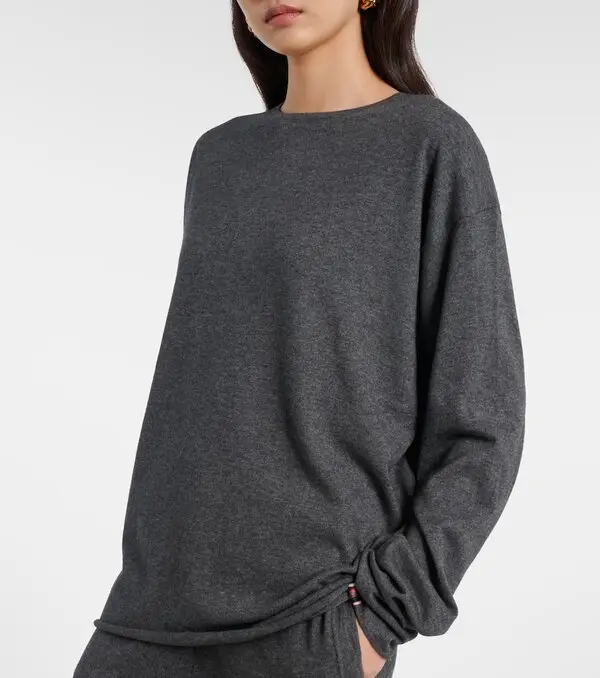 Extreme Cashmere X N°347 Aries Cotton And Cashmere Top - Grey