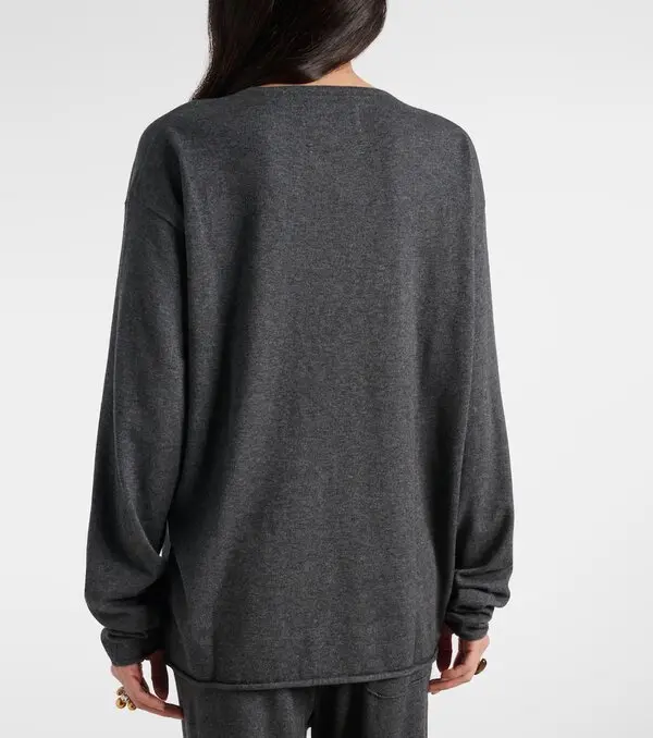 EXTREME CASHMERE X N°347 Aries Cotton And Cashmere Top - Grey