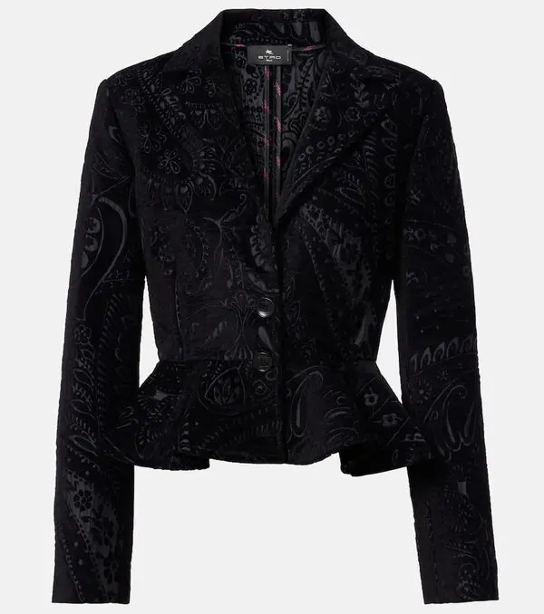 Etro Paisley Peplum Blazer - Black