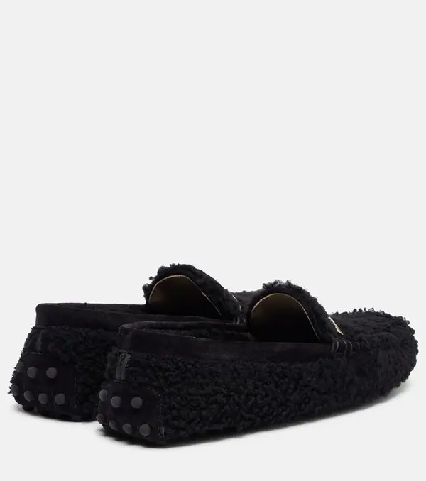 TOD'S Gommino Teddy Driving Shoes - Black