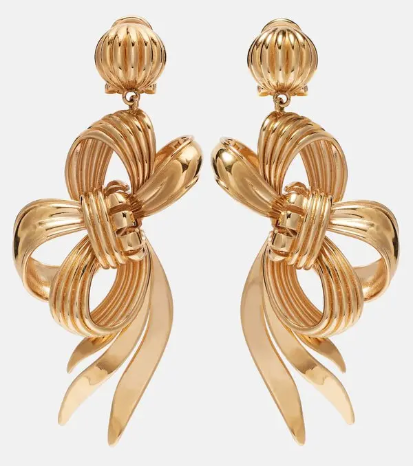 Miu Miu Bow-detail Clip-on Earrings - Gold
