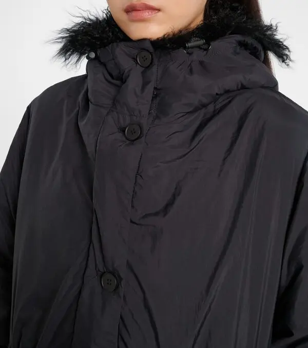 YVES SALOMON Hooded Shearling-trimmed Down Coat