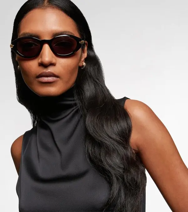 BVLGARI Serpenti Viper Oval Sunglasses - Black