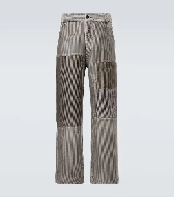 Visvim Pastoral Striped Cotton Wide-leg Pants - Grey