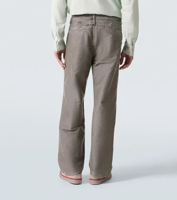 Visvim Pastoral Striped Cotton Wide-leg Pants - Grey