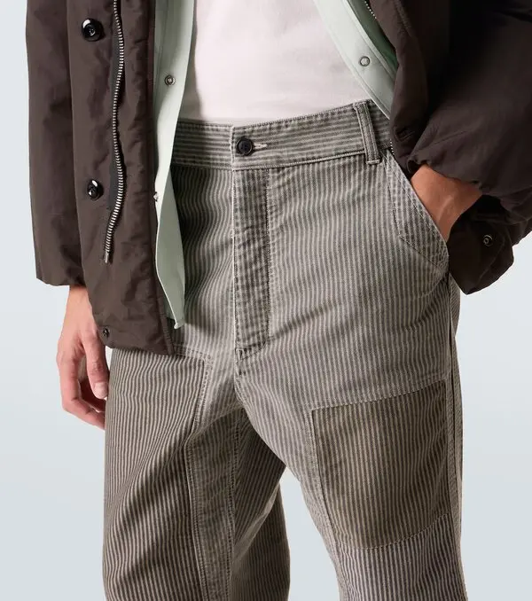 Visvim Pastoral Striped Cotton Wide-leg Pants - Grey