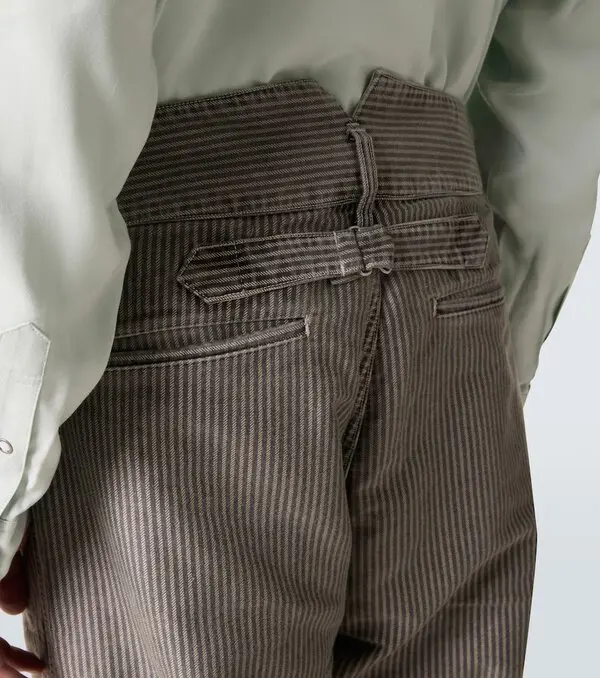 Visvim Pastoral Striped Cotton Wide-leg Pants - Grey