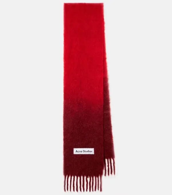 Acne Studios Vally Fringed Scarf - Red