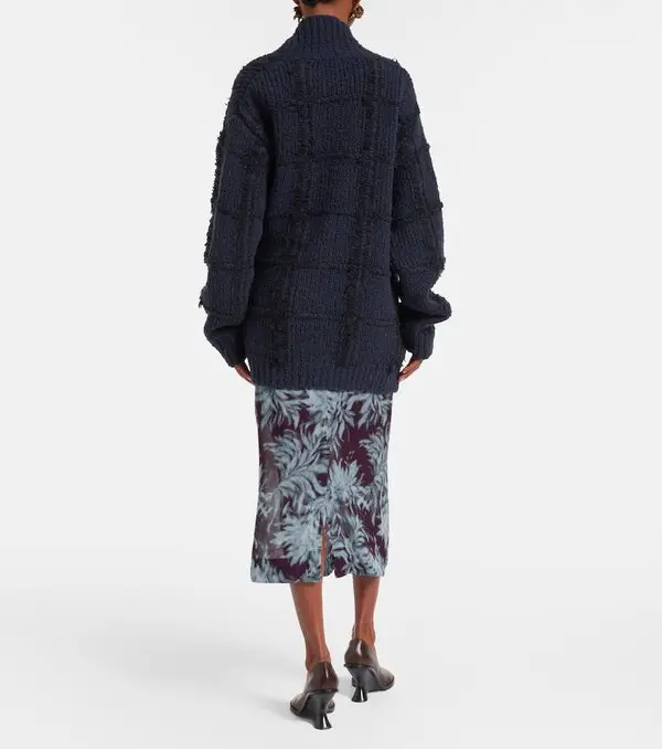 Dries Van Noten Checked Wool Cardigan