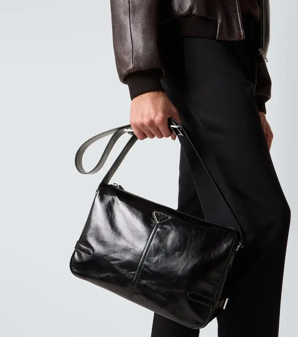 Prada Leather Shoulder Bag - Black