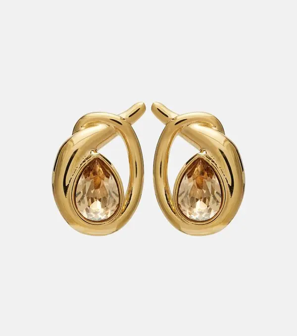 Oscar De La Renta Looped Crystal-embellished Earrings - Gold