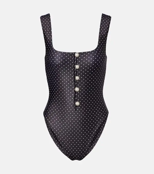 SAME Grace Polka-dot Swimsuit - Black