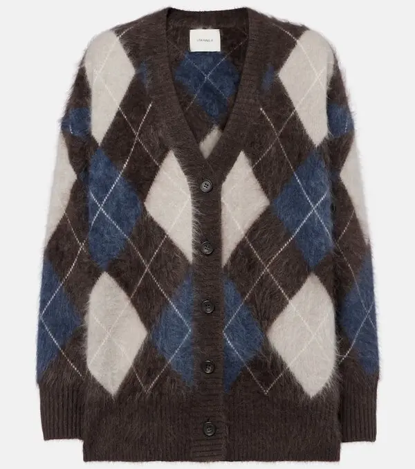 LISA YANG Elaria Argyle Cashmere Cardigan - Multicoloured