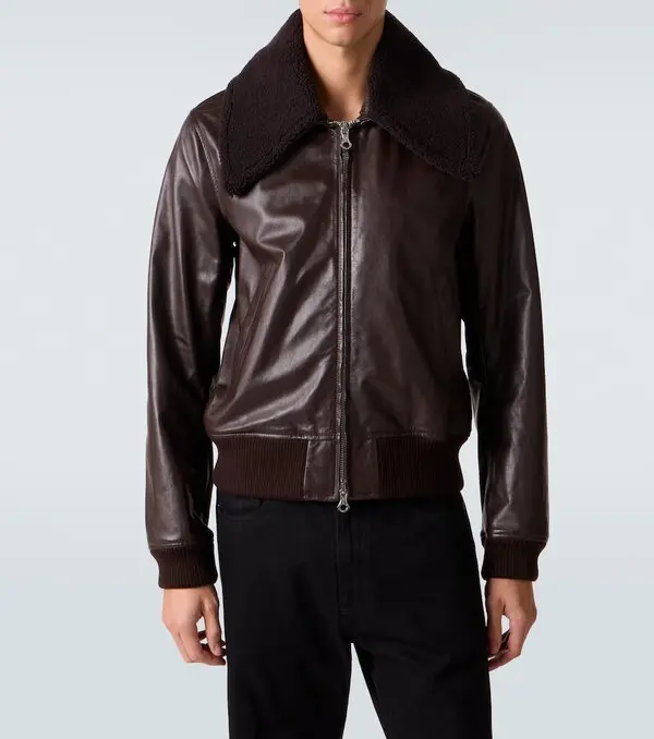 Our Legacy Pharos Leather Bomber Jacket - Brown