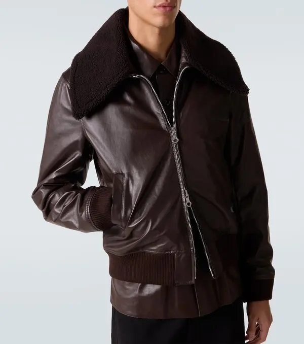Our Legacy Pharos Leather Bomber Jacket - Brown