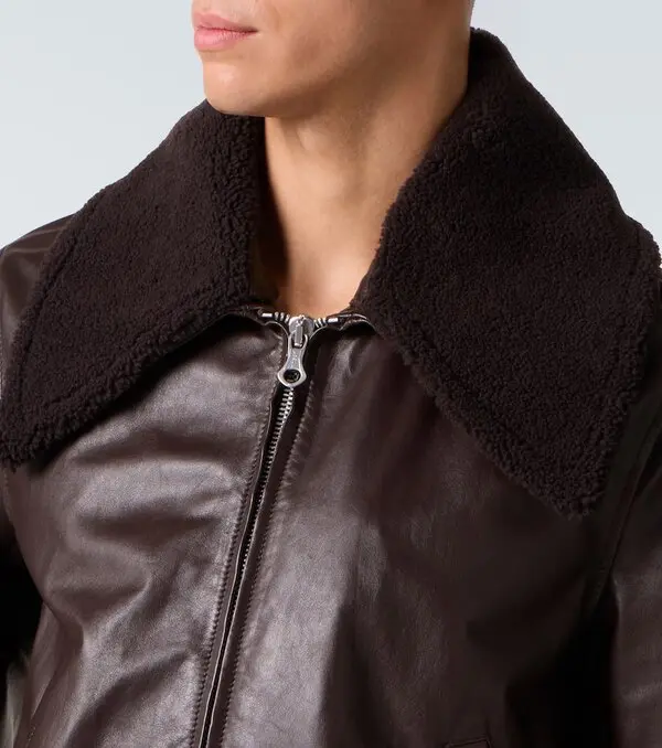 Our Legacy Pharos Leather Bomber Jacket - Brown